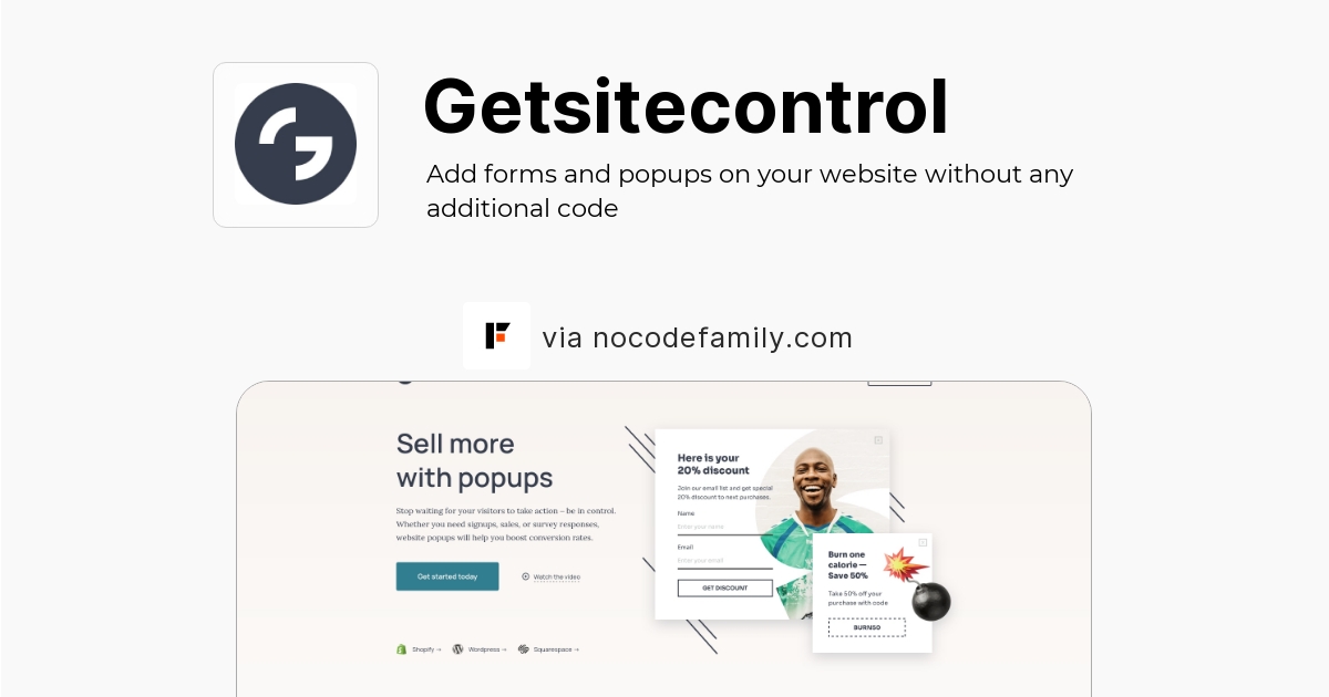 Getsitecontrol, No-code Pricing 2024