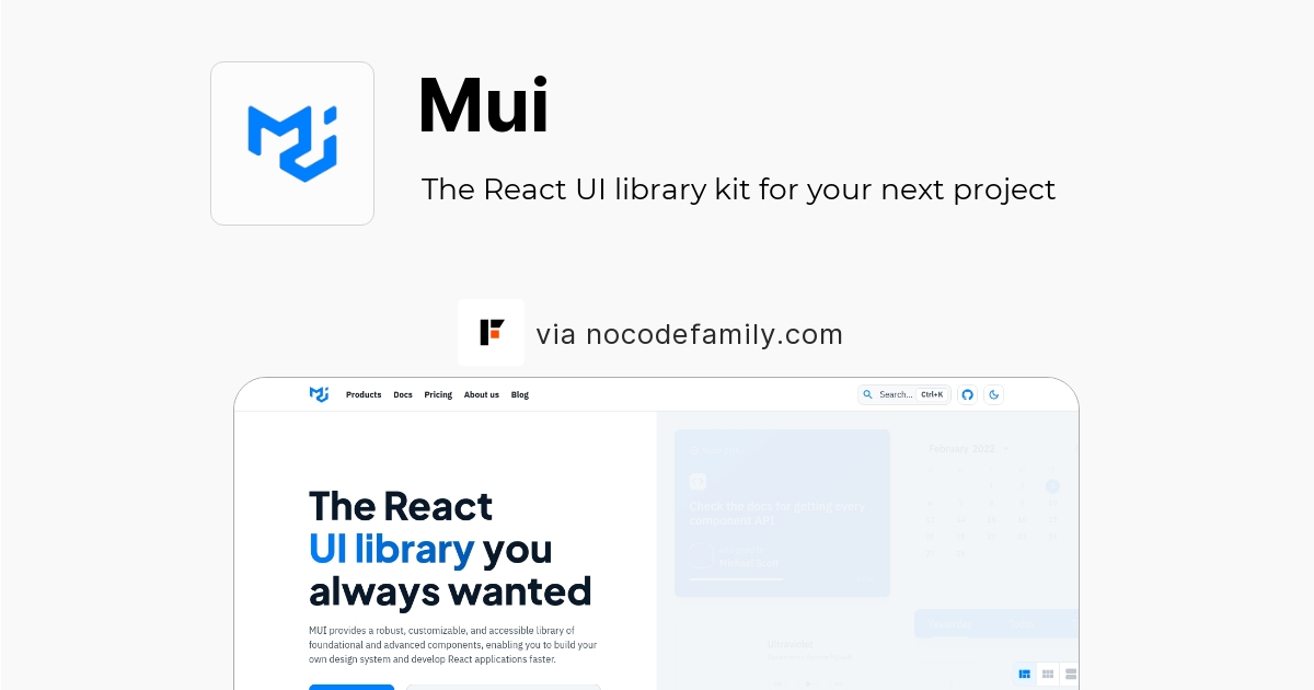 Mui, Low-code Templates 2024